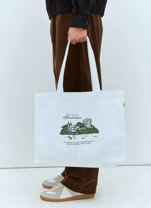 A.p.c. Graphic Motif Cotton Tote Bag - White
