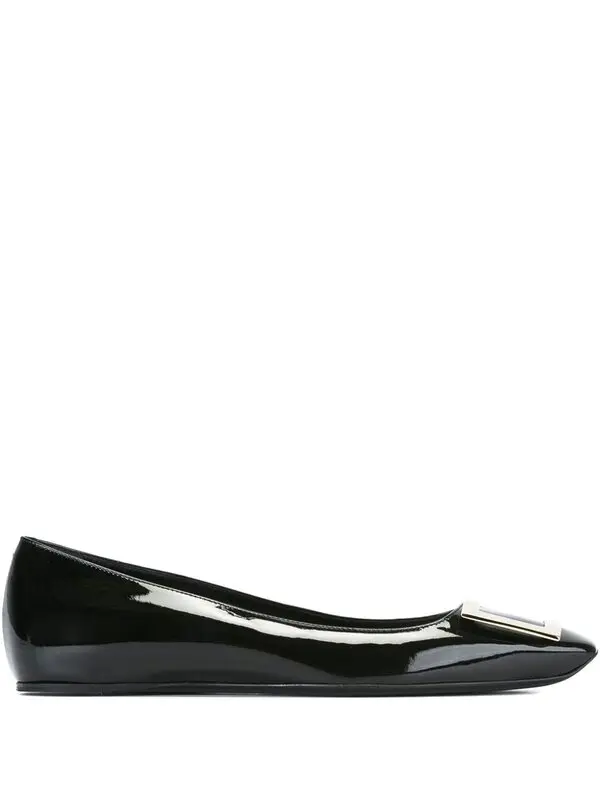 ROGER VIVIER Trompette Leather Ballet Flats With Buckle Detail - Multicolor