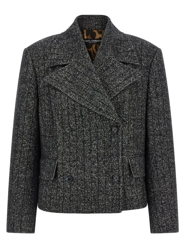 Dolce & Gabbana Striped Wool Double-breasted Blazer