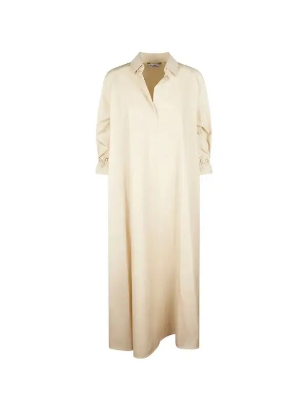 Max Mara Cotton Maxi Shirt Dress - Multicolor