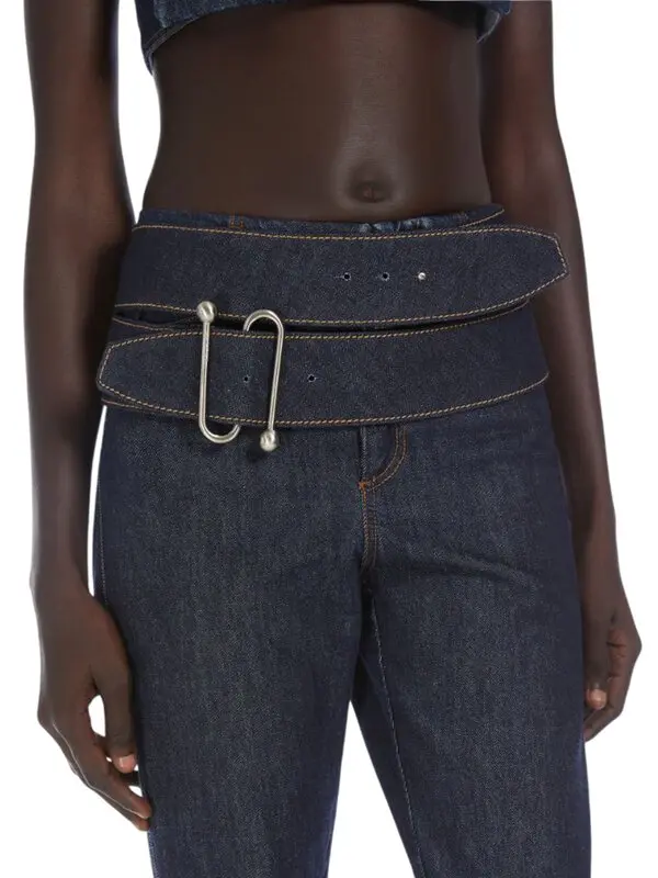 Sportmax Denim Maxi Belt With S-buckle - Blue
