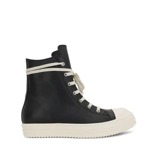 Rick Owens High Top Lace Up Zip Up Trainers - Black