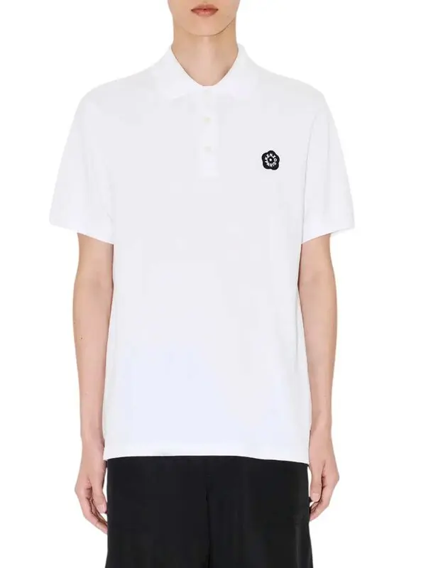 Kenzo Slim-fit Cotton Polo Shirt Boke Flower 2.0 - White