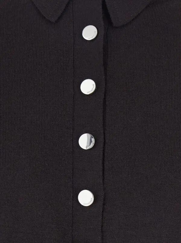 Sportmax Perseo Cropped Cardigan With Button-down Collar And Ribbed Trims - Multicolor