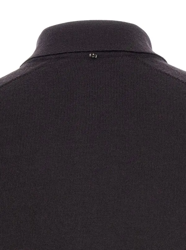 Sportmax Perseo Cropped Cardigan With Button-down Collar And Ribbed Trims - Multicolor