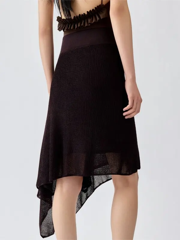 Jacquemus La Jupe Voilier Asymmetrical Draped Viscose Skirt