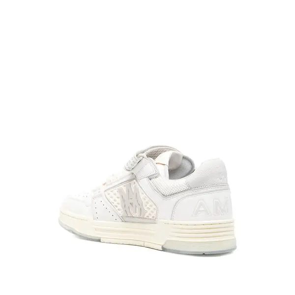 Amiri Low Top Sneakers With Perforated Detailing And Touch-strap Fastening - White