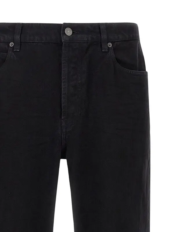 Saint Laurent Garment-dyed Cotton Denim Jeans - Black