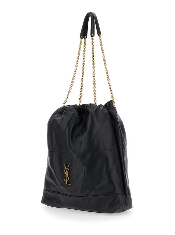 Saint Laurent Jamie Shoulder Bag With Two Top Handles And Cassandre Plate In Black Leather - Multicolor