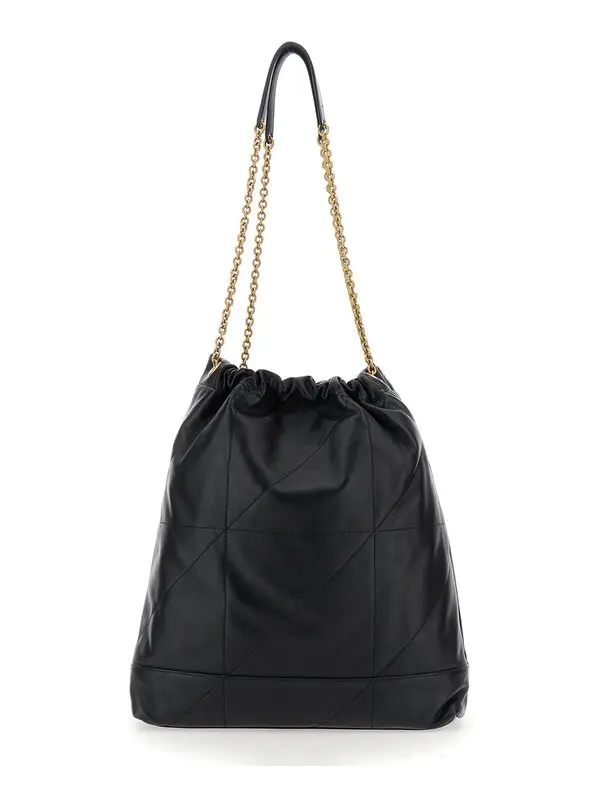 Saint Laurent Jamie Shoulder Bag With Two Top Handles And Cassandre Plate In Black Leather - Multicolor
