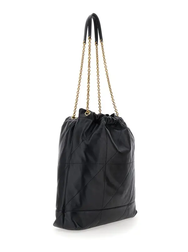Saint Laurent Jamie Shoulder Bag With Two Top Handles And Cassandre Plate In Black Leather - Multicolor