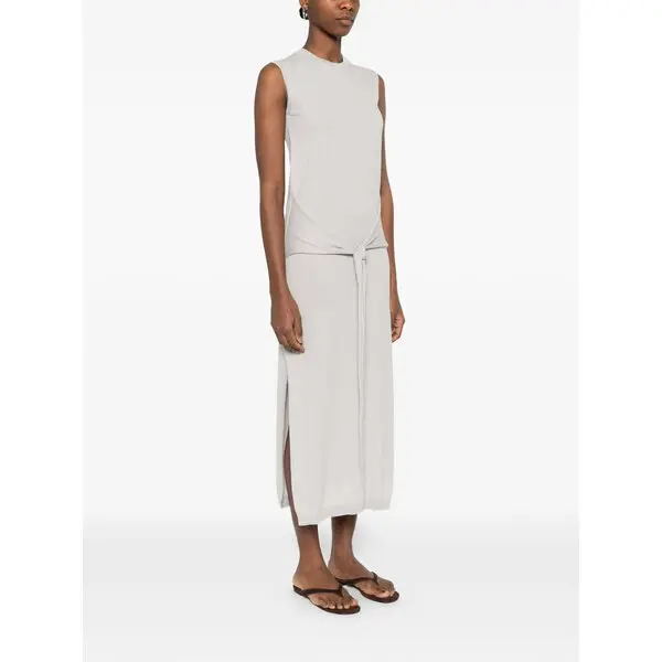 LEMAIRE Sleeveless Round Neck Midi Dress - Gray
