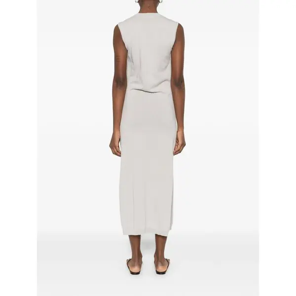 LEMAIRE Sleeveless Round Neck Midi Dress - Gray