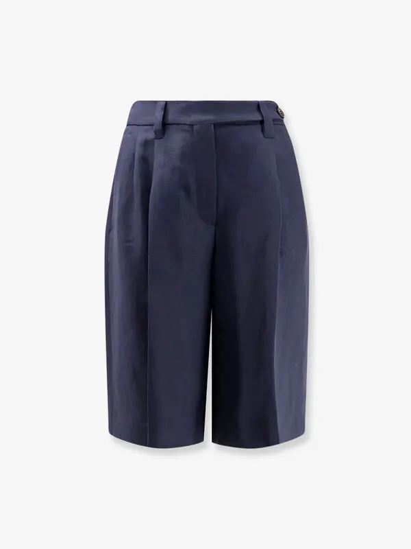 Brunello Cucinelli Viscose And Linen Bermuda Shorts - Multicolor