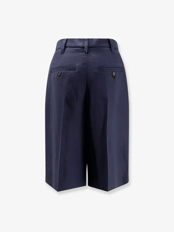 Brunello Cucinelli Viscose And Linen Bermuda Shorts - Multicolor