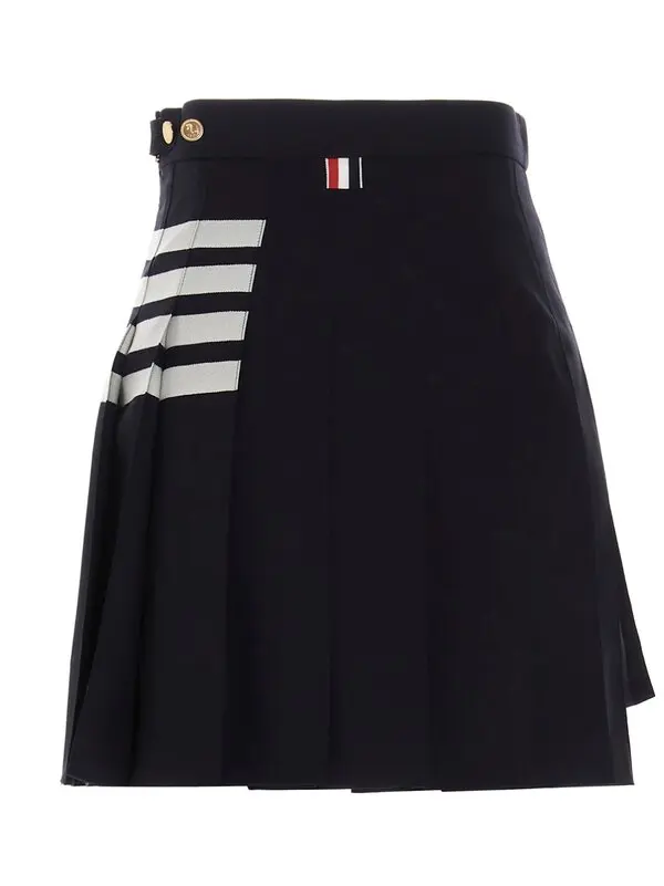 Thom Browne Pleated Skirt With Signature Stripes