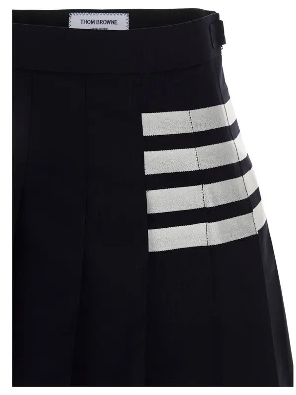 Thom Browne Pleated Skirt With Signature Stripes