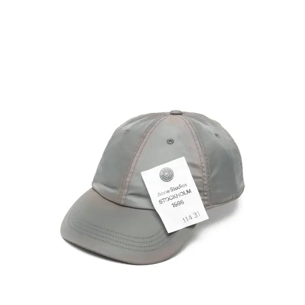 Acne Studios Grey Seamed Detail Baseball Cap - Gray