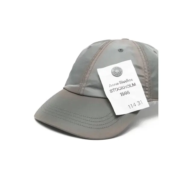 Acne Studios Grey Seamed Detail Baseball Cap - Gray