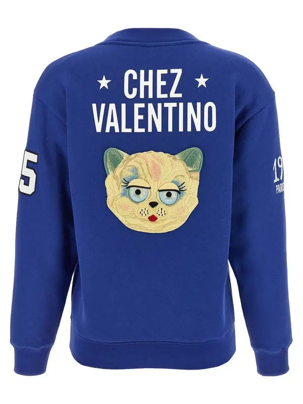 Valentino Garavani V-neck Sweatshirt With Collage And Print Details