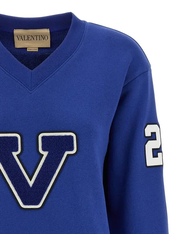 Valentino Garavani V-neck Sweatshirt With Collage And Print Details