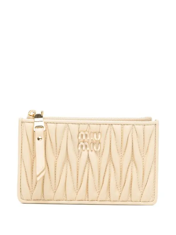Miu Miu Leather Zipped Credit Cards Holder - Multicolor