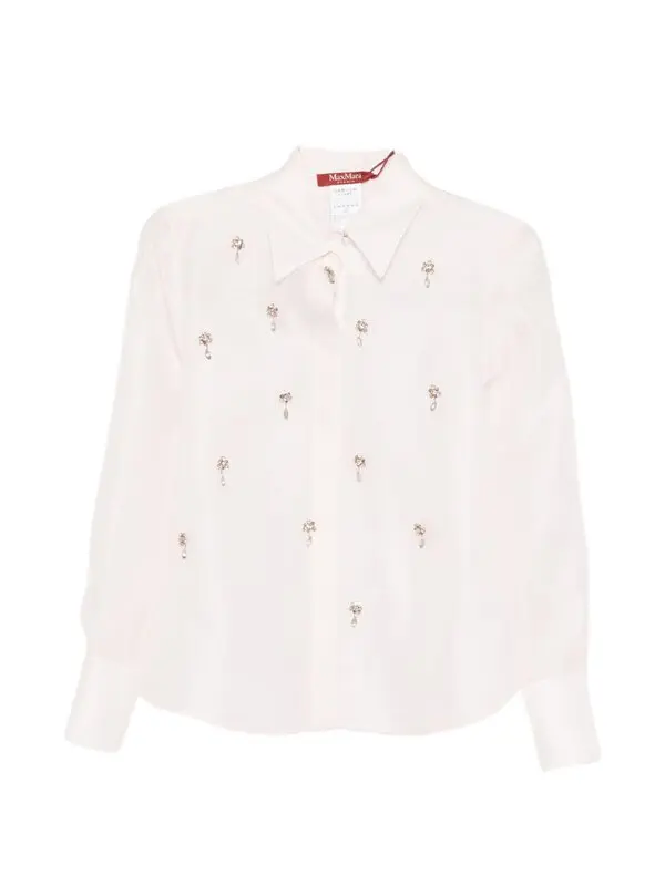 Max Mara Embellished Silk Blend Shirt - Multicolor