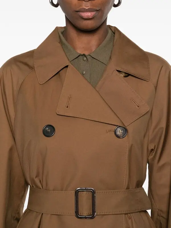 Max Mara Cotton Blend Trench Coat - Multicolor