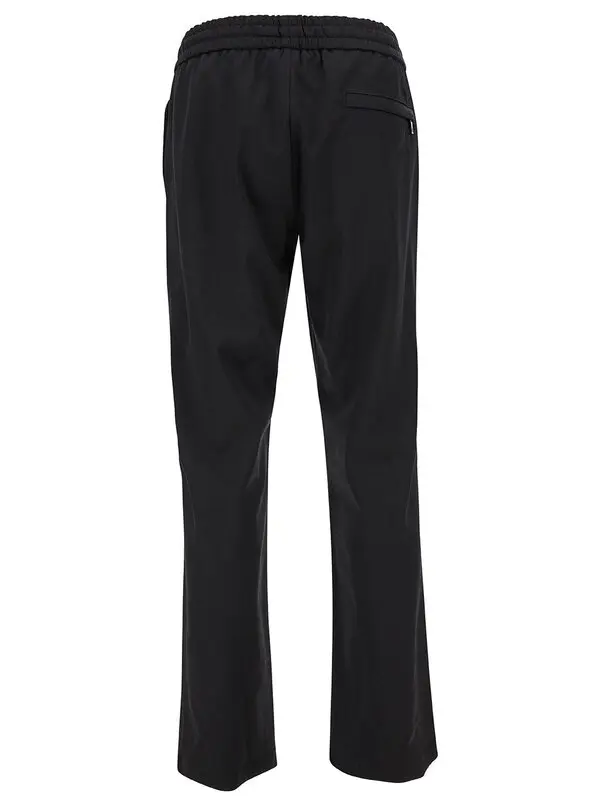 Dolce & Gabbana Black Sweatpants With Drawstring In Wool Blend - Multicolor