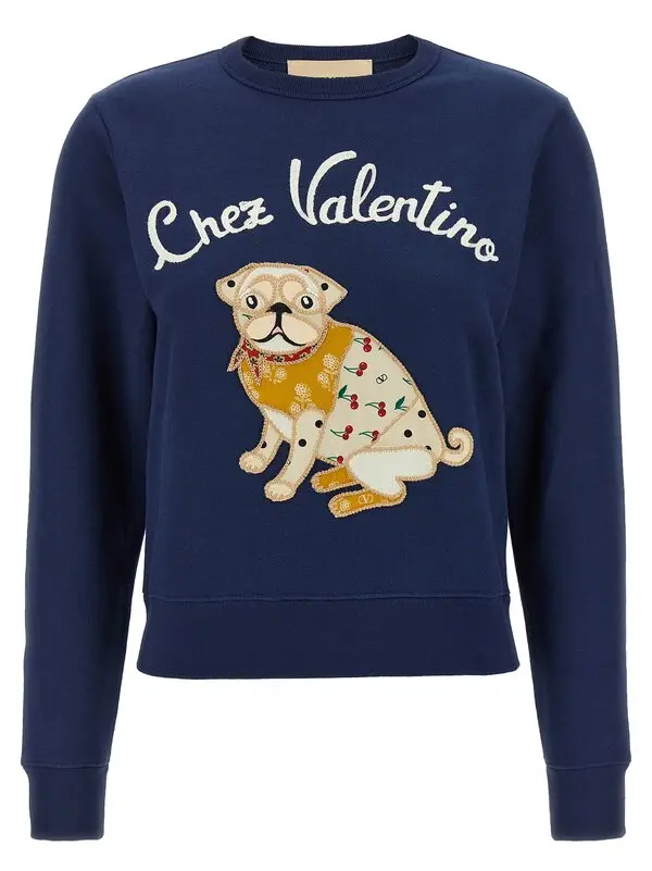 Valentino Garavani Chez Embroidered Sweatshirt - Blue