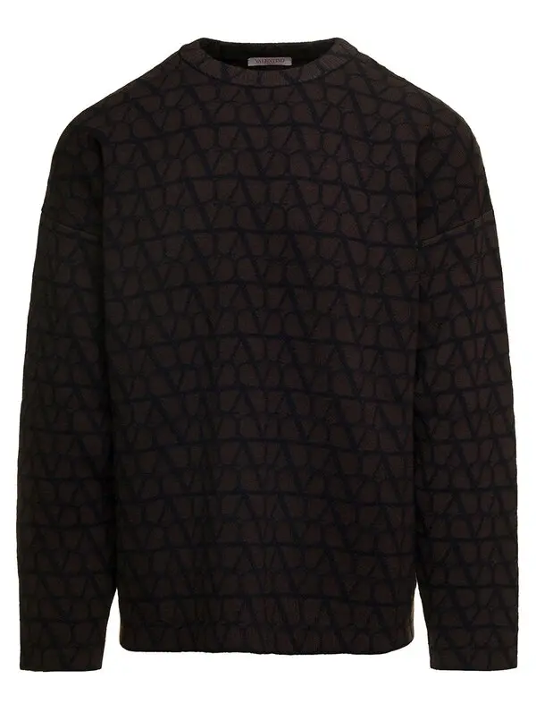 Valentino Garavani Virgin Wool Sweater With Allover Print - Multicolor