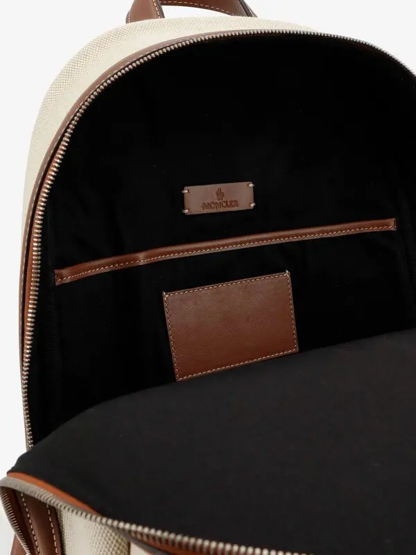 Moncler Carlo Canvas Backpack With Embossed Logo - Multicolor