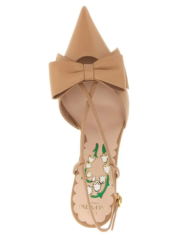 Valentino Garavani Bowow Slingback With Vlogo Signature Heel - Pink