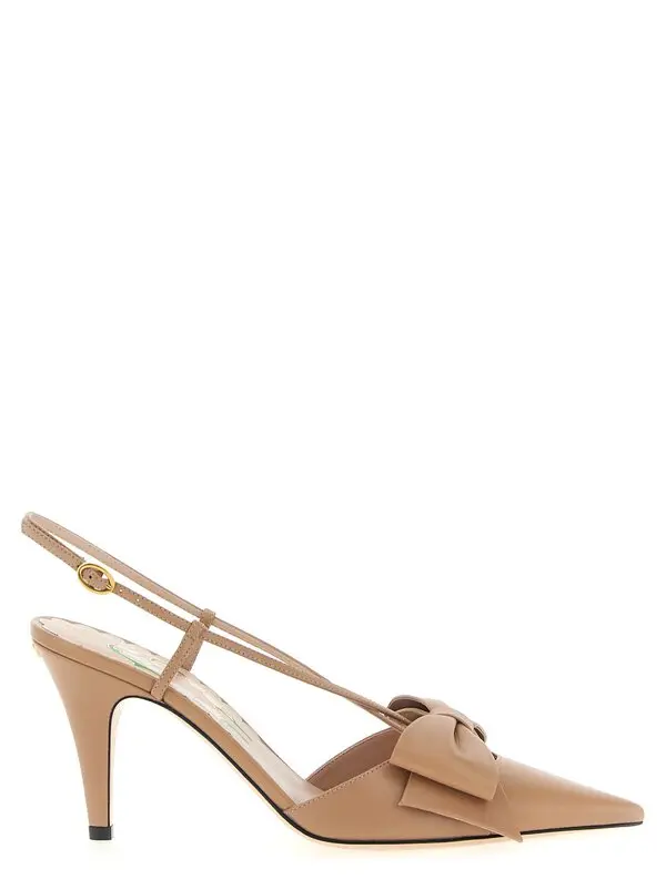 Valentino Garavani Bowow Slingback With Vlogo Signature Heel - Pink