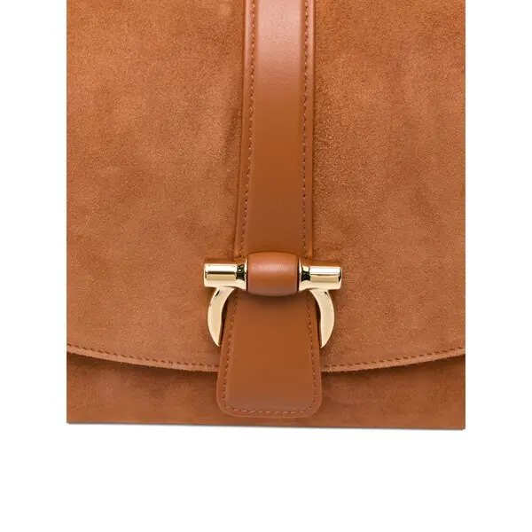 FERRAGAMO Suede Shoulder Bag - Brown