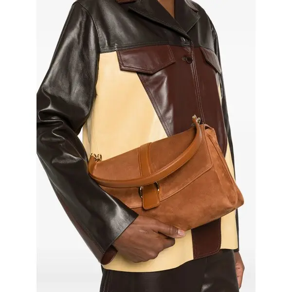 FERRAGAMO Suede Shoulder Bag - Brown