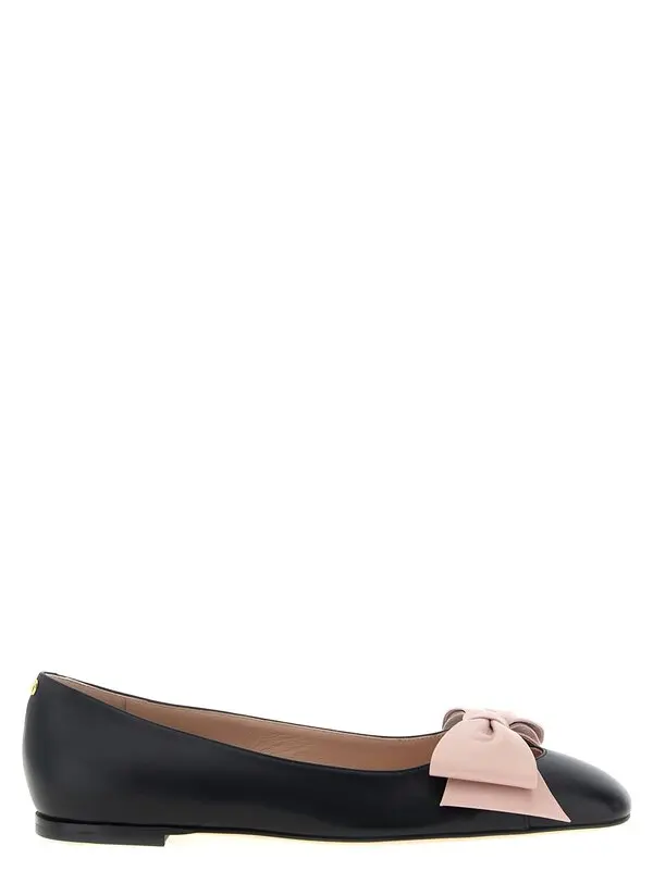 Valentino Garavani Kidskin Ballet Flats With Bow Detail - Black