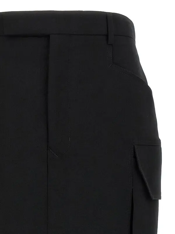 Rick Owens Firebanks Wool Midi Skirt