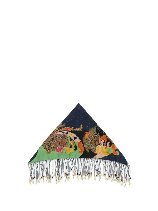 Etro Scarf In Pure Silk With Fringes And Beaded - Multicolor