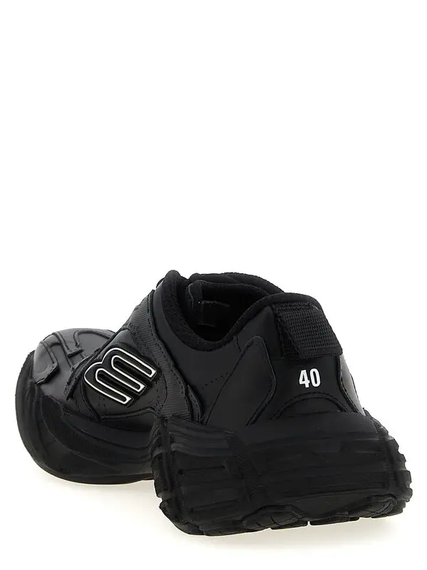 Balenciaga Monday" Sneakers In Leather And Polyester - Black