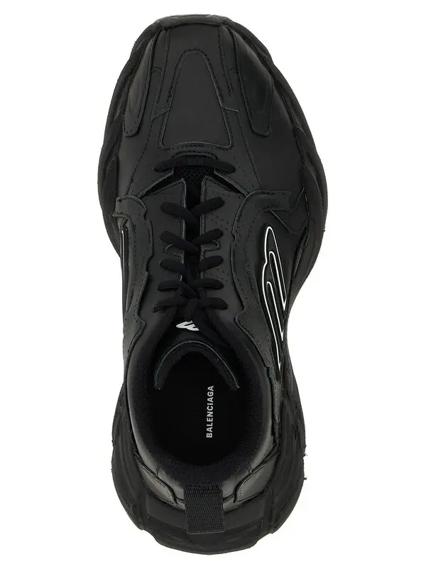 Balenciaga Monday" Sneakers In Leather And Polyester - Black
