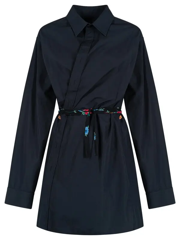 Balenciaga Wrap Shirt Dress - Black
