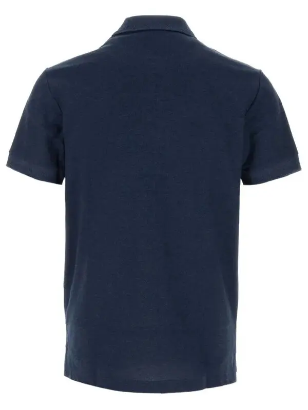 Burberry Eddie Cotton Polo Shirt With Ekd Embroidery - Blue