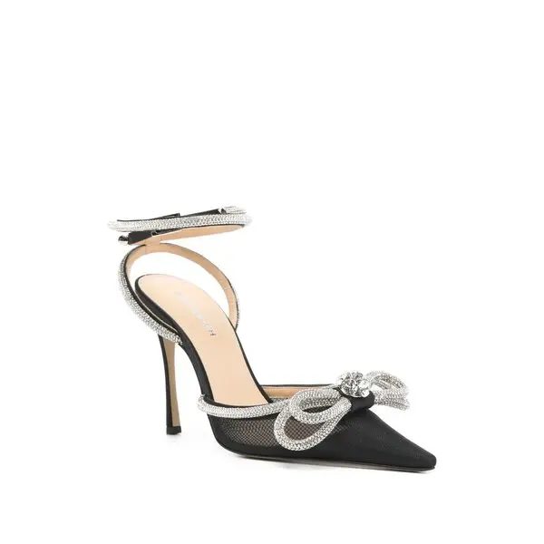 Mach & Mach Embellished Pointed Toe Stiletto Heel Ankle Strap Pumps
