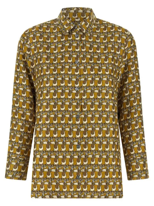 Max Mara Times' Reversible Silk Twill Shirt - Multicolor