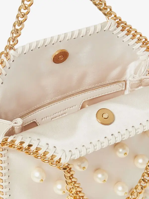 Stella McCartney Falabella Satin Crossbody Bag With Vegan Pearl Detail - Multicolor
