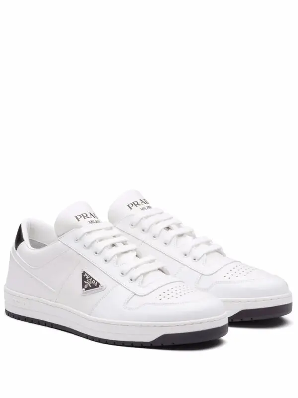 Prada Downtown Calf Leather Sneakers - White
