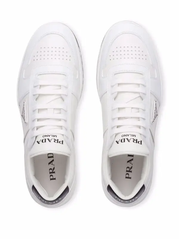 Prada Downtown Calf Leather Sneakers - White