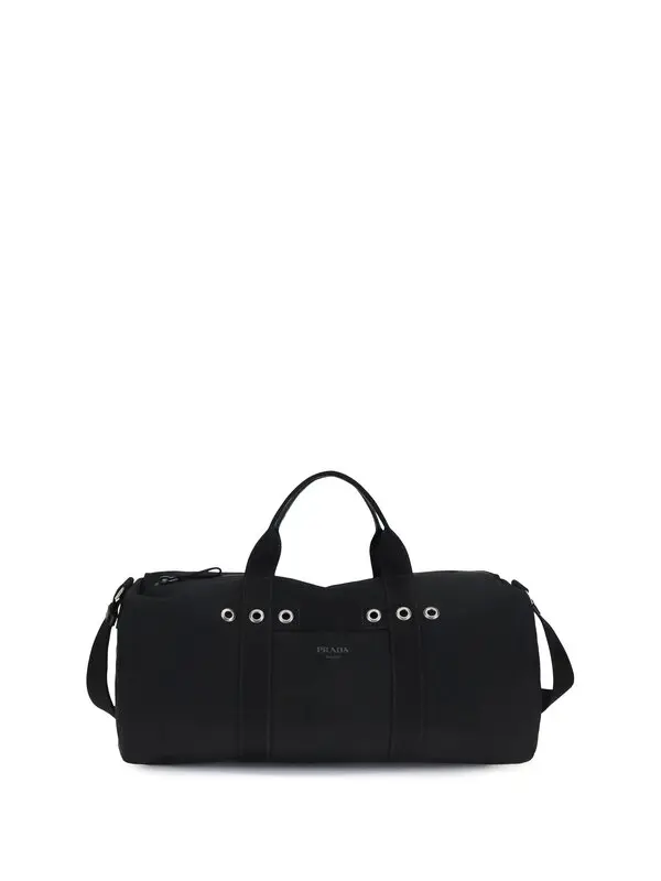 Prada Canvas Travel Bag - Black