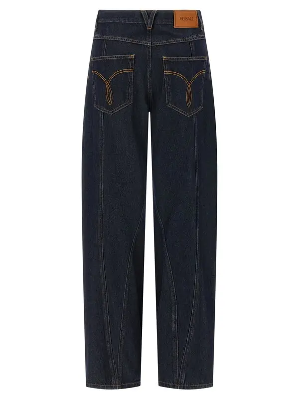 Versace Soft Wash High Waist Jeans - Blue